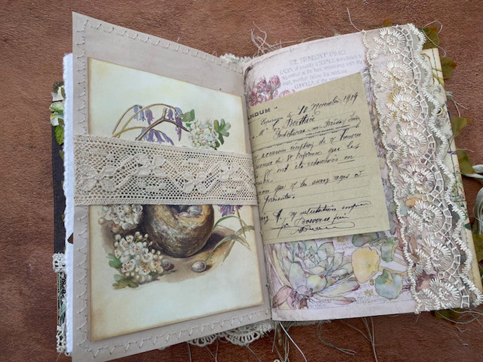 English Countryside Layered Junk Journal Edith Holden Handmade One of a ...