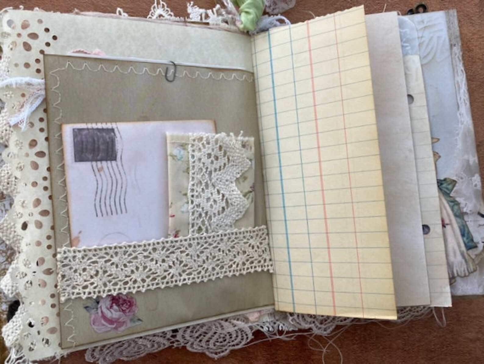 Vintage/floral/shabby Chic Layered Junk Journal Handmade One of a Kind ...