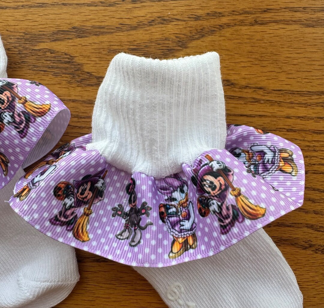 Minnie and Daisy Halloween Ribbon Ruffled Socks - Etsy