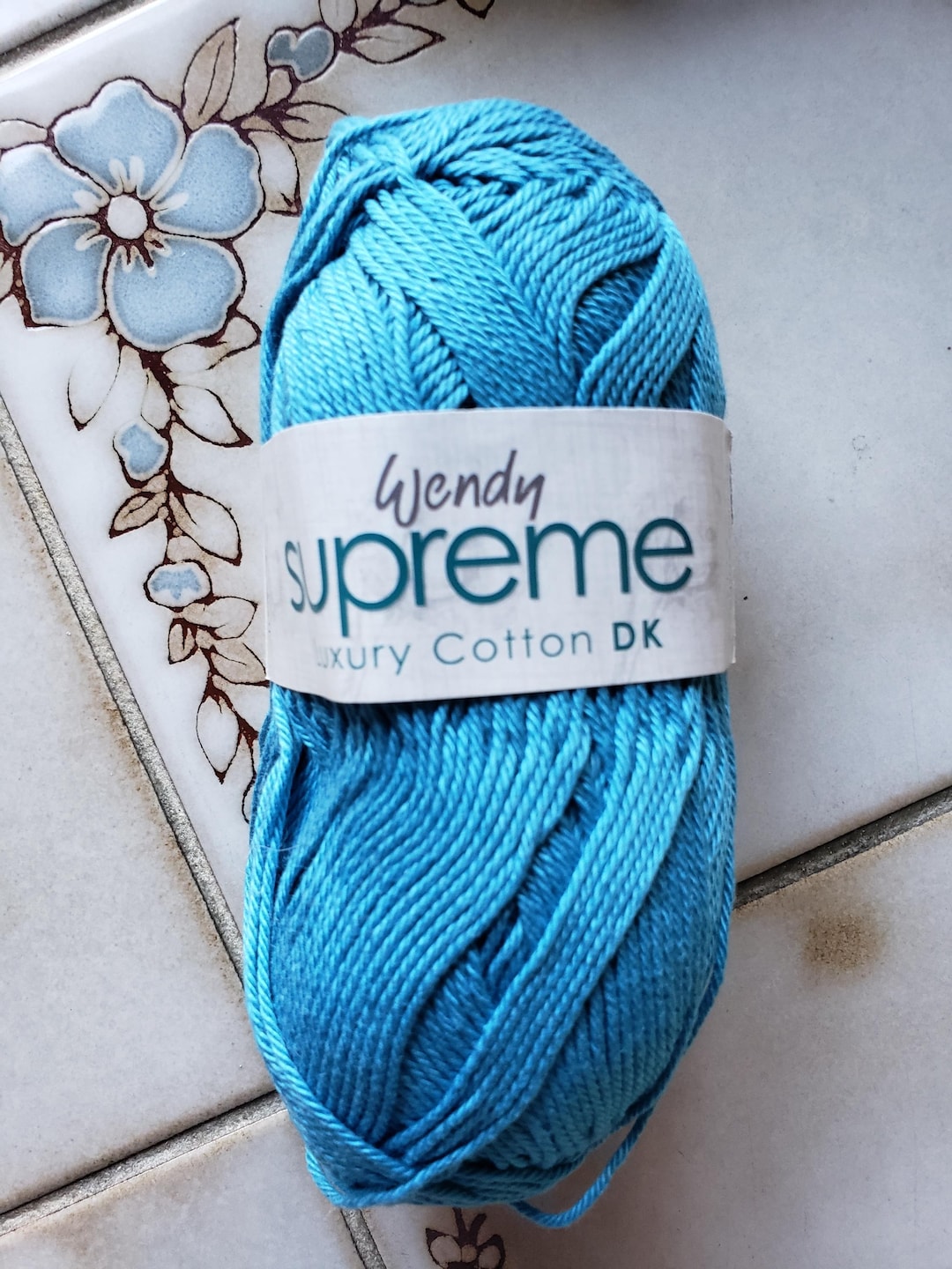 Blue Cotton Yarn – Wendy Supreme DK, Knitting & Crochet - Etsy
