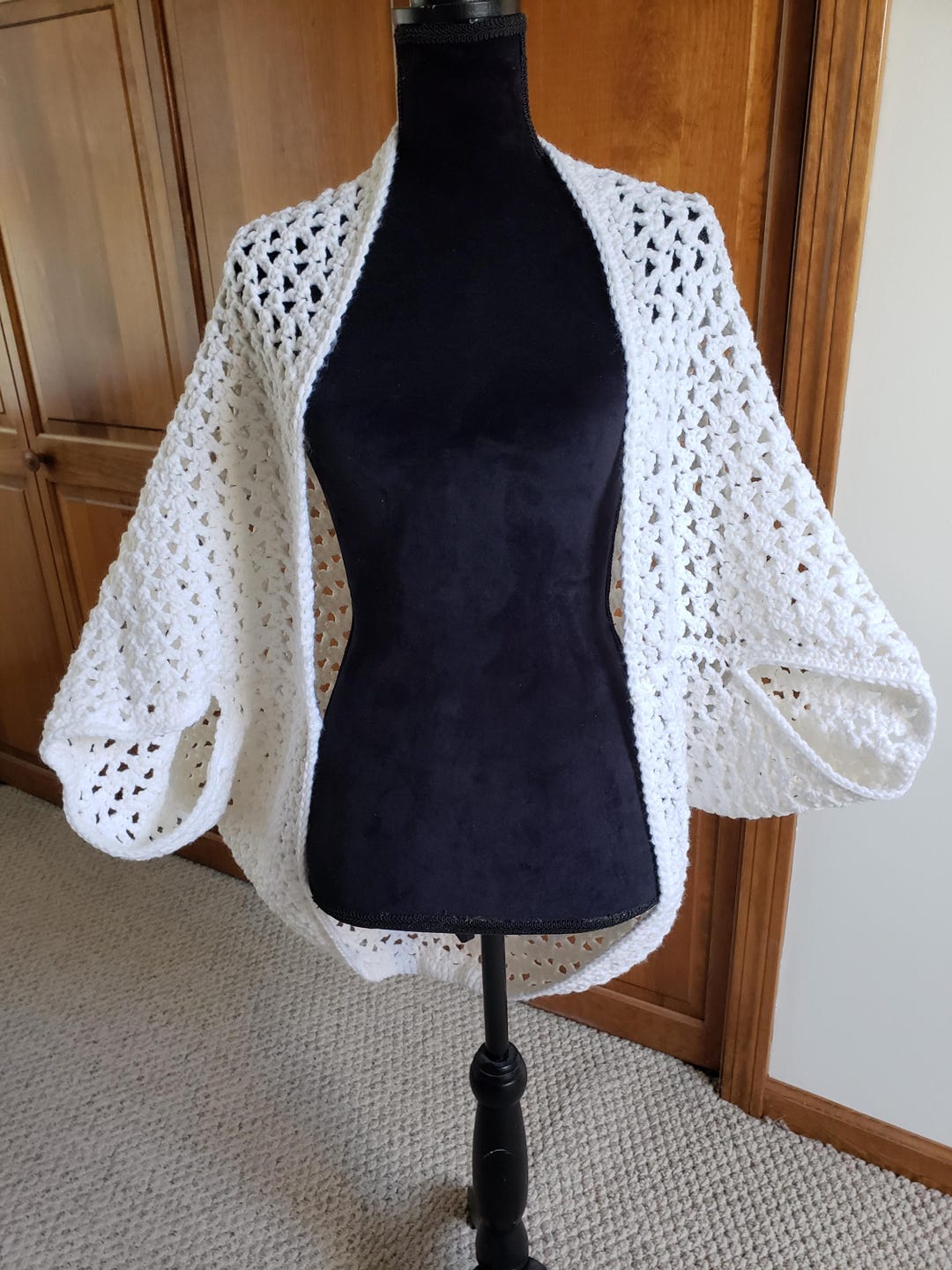 Shrug - Year Round Shrug, Shawl, Crochet Shawl, White Shrug, Bat Wing ...