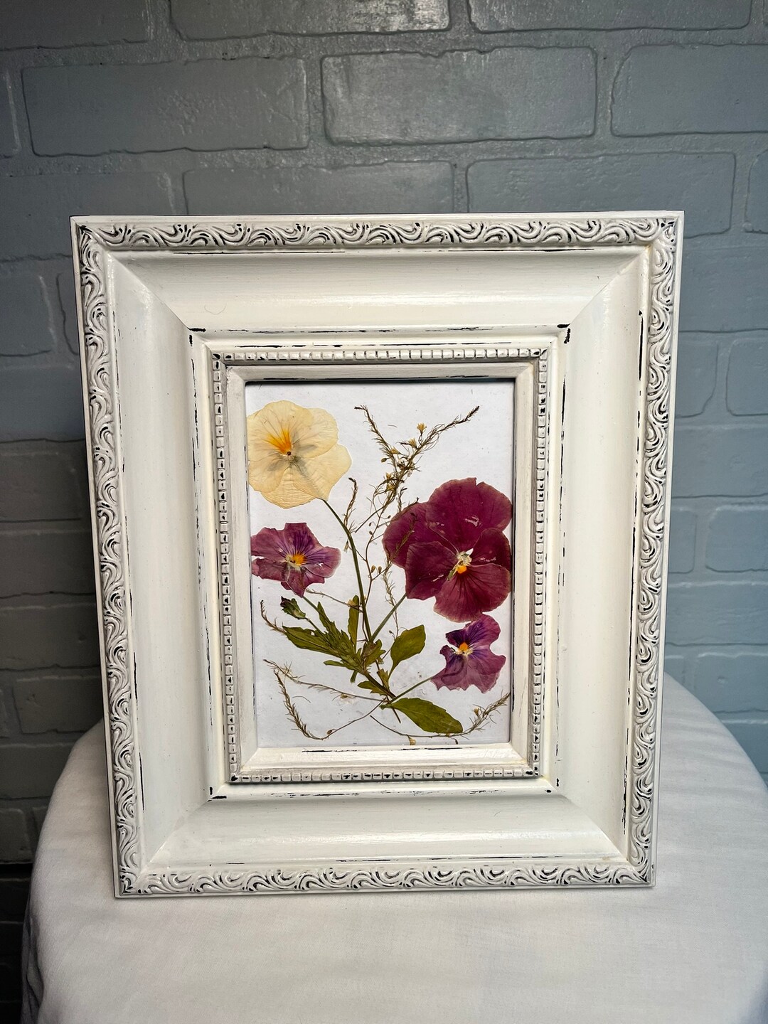 Hand Picked and Pressed Flowers in a Custom Hand Painted Frame - Etsy