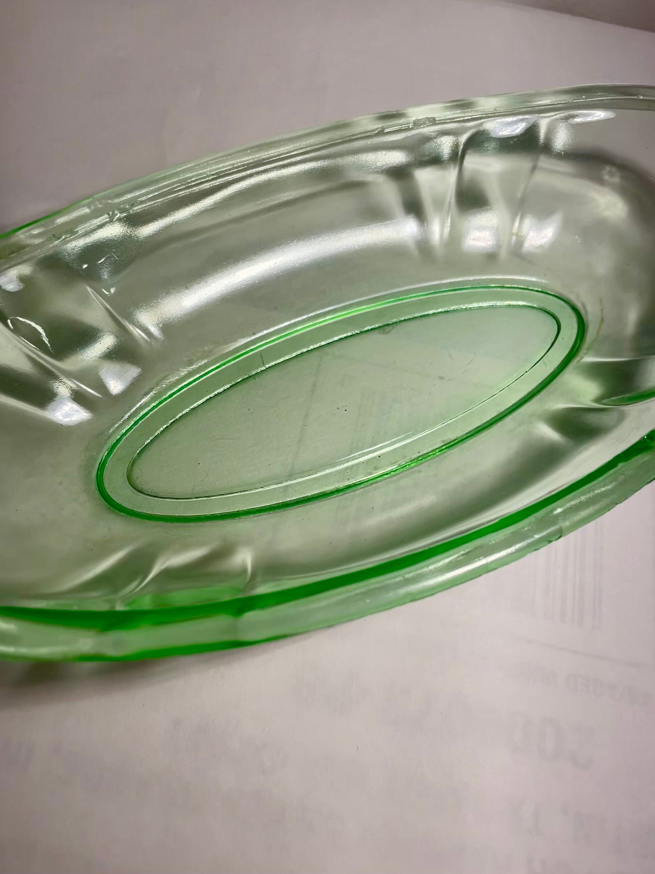 4 Depression Uranium Glass Green Celery Dish, Candy Dish - Etsy