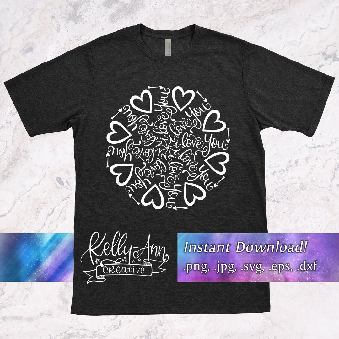 I Love You Mandala Cut File | Valentine's Day Clipart (digital Download ...