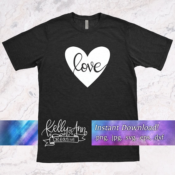 Love Inside a Heart Digital Printable Cut File Clipart jpg | Etsy