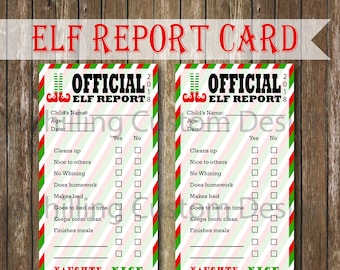 Printable Elf's Naughty or Nice Report INSTANT DOWNLOAD (Download Now ...