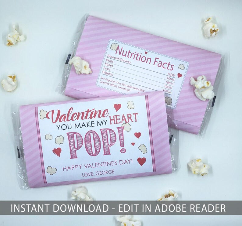 Microwave Popcorn Wrapper - Valentines Day - Etsy