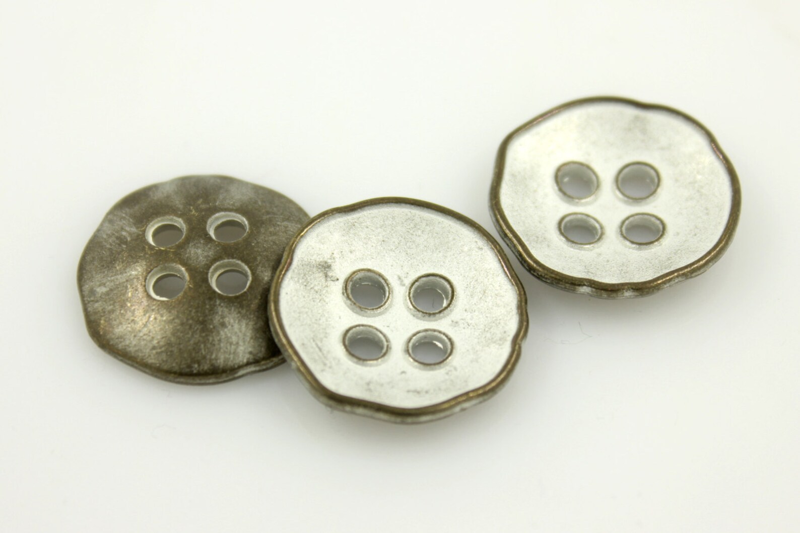 Metal Buttons Brass White Concave Hole Buttons 20mm 3/4 | Etsy