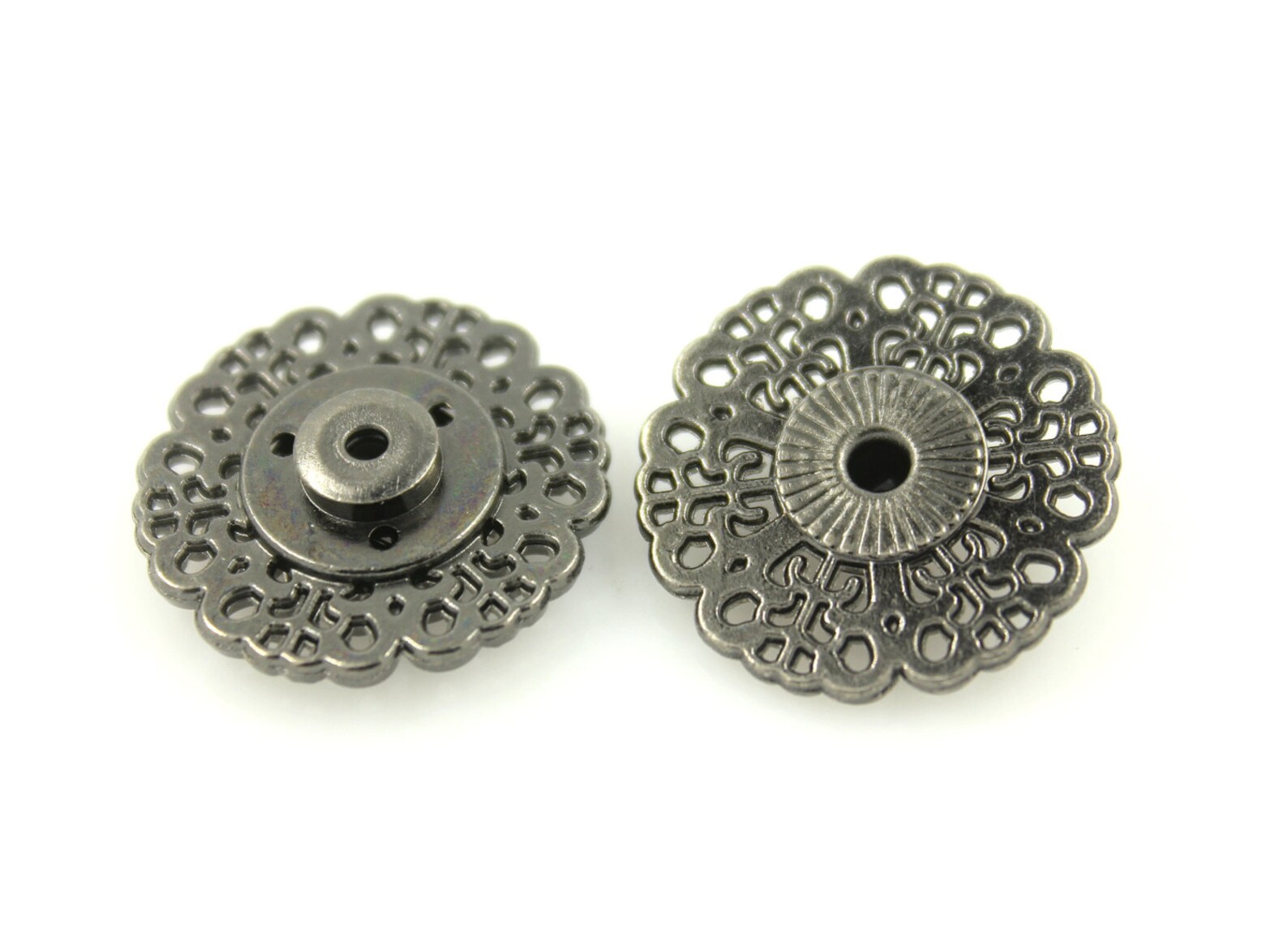 Motif Openwork Metal Snap Buttons in Gunmetal Color 20mm | Etsy