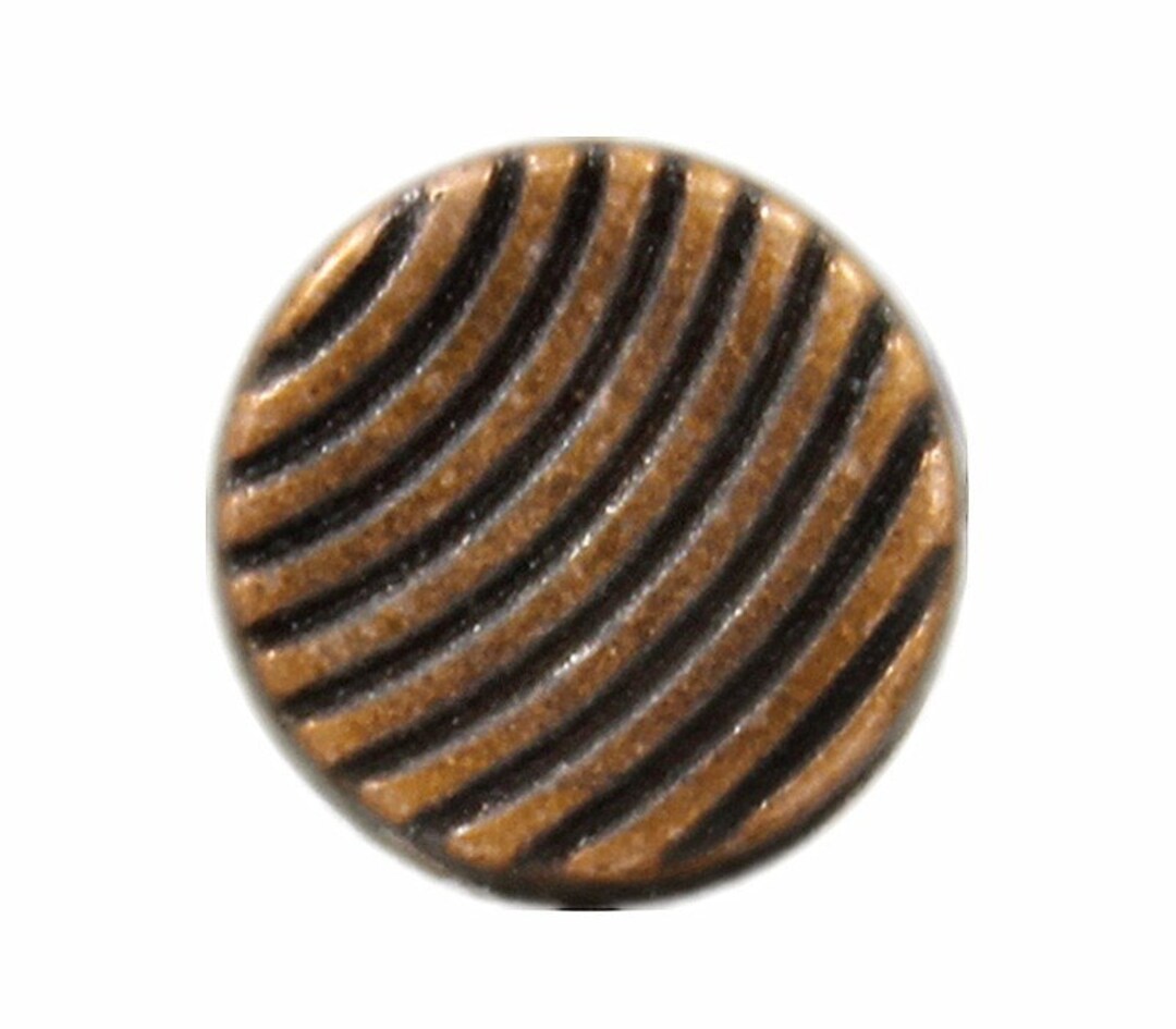 Metal Buttons - Arc Lines Antique Copper Metal Shank Buttons - 7mm - 1/ ...