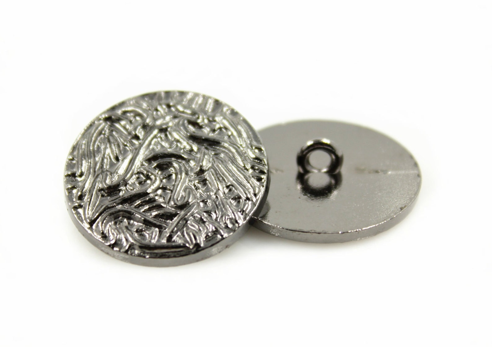 Metal Buttons - Messy Pipeline Shiny Gunmetal Metal Shank Buttons ...