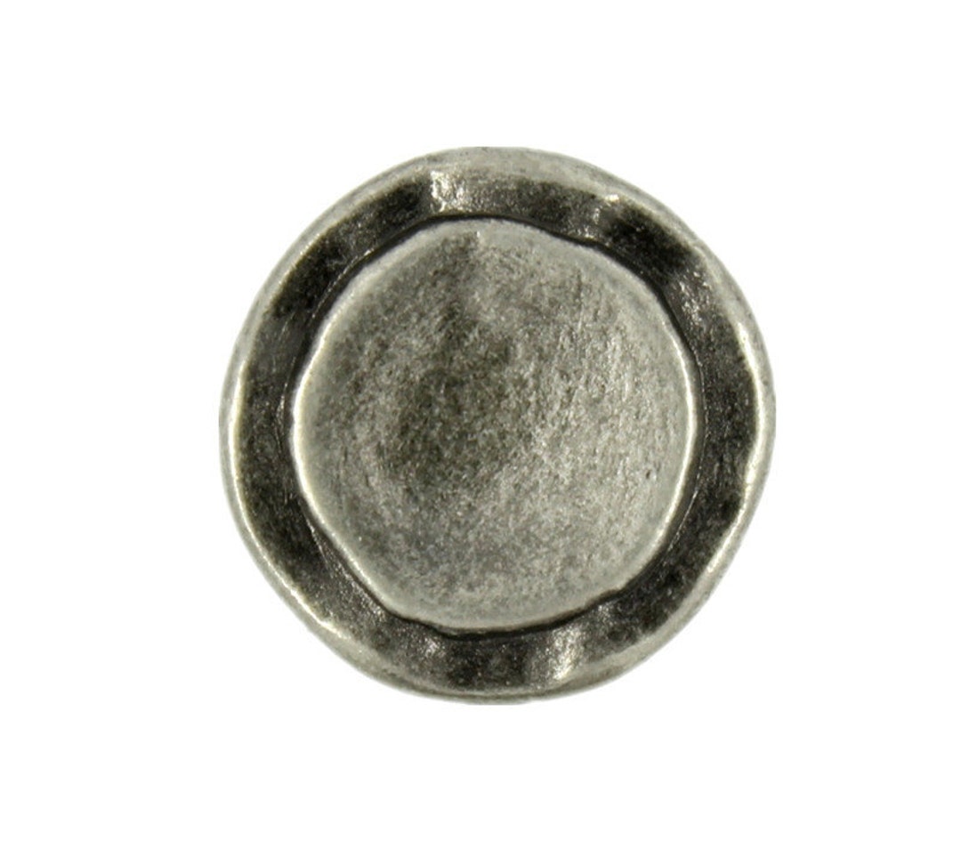 Metal Buttons - Rustic Circles Metal Shank Buttons in Gray Silver ...