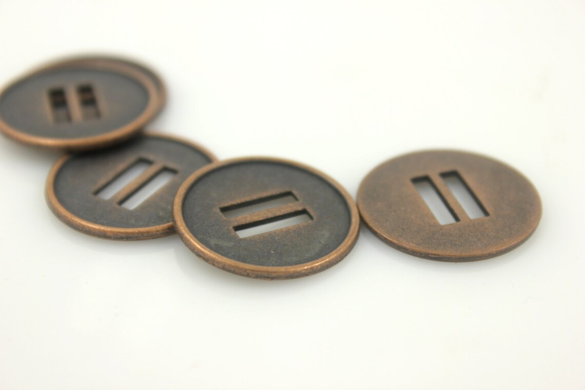 Metal Buttons Rectangular Holes Copper Metal Hole Buttons - Etsy