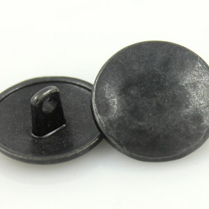 Metal Buttons - Black Gunmetal Metal Shank Buttons - 18mm - 11/16 Inch ...