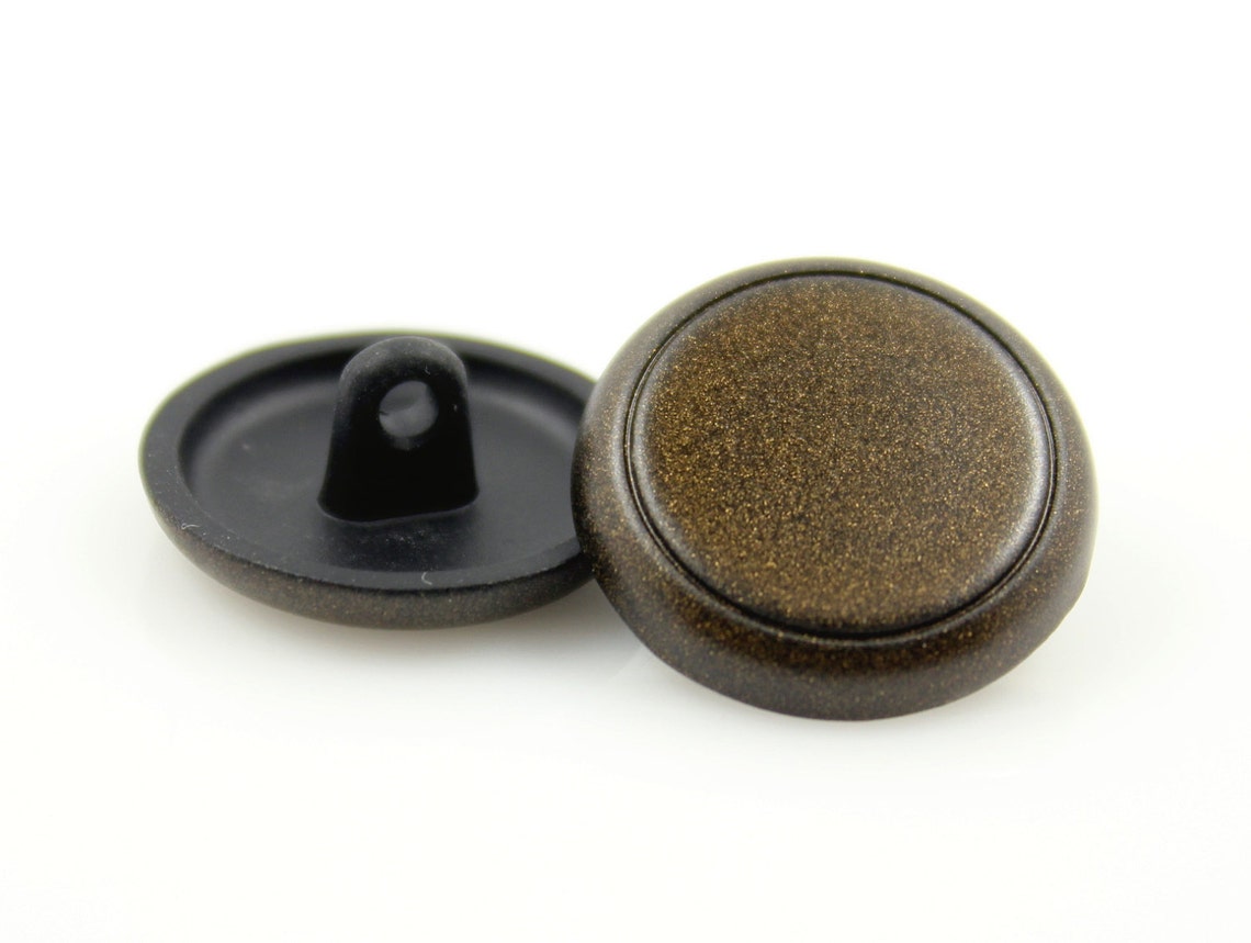 Metal Buttons - Round and Circle Brown Metal Shank Buttons - 23mm - 7/8 ...
