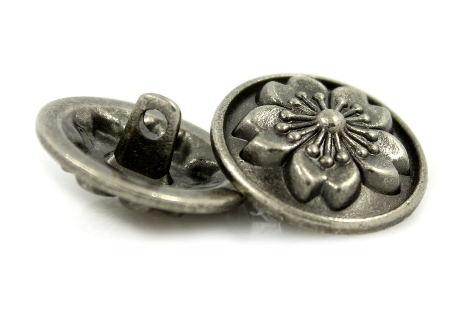 Flower Metal Buttons - Sakura Flower Nickel Silver Metal Shank Buttons ...