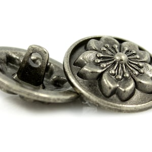 Flower Metal Buttons - Sakura Flower Nickel Silver Metal Shank Buttons ...