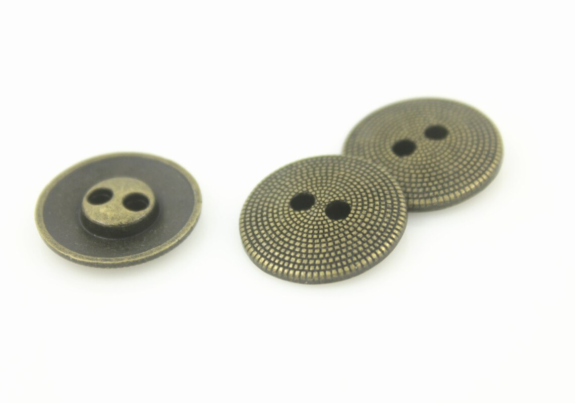 Metal Buttons Masonry Antique Brass Metal Hole Buttons | Etsy