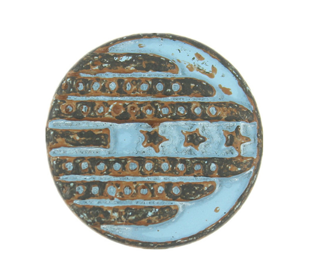 Metal Buttons – Pilots Emblem Medal Blue Patina Metal Shank Buttons ...