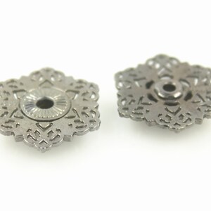 Hexagonal Filigree Metal Snap Buttons in Gunmetal Color - 21mm - 13/16 ...