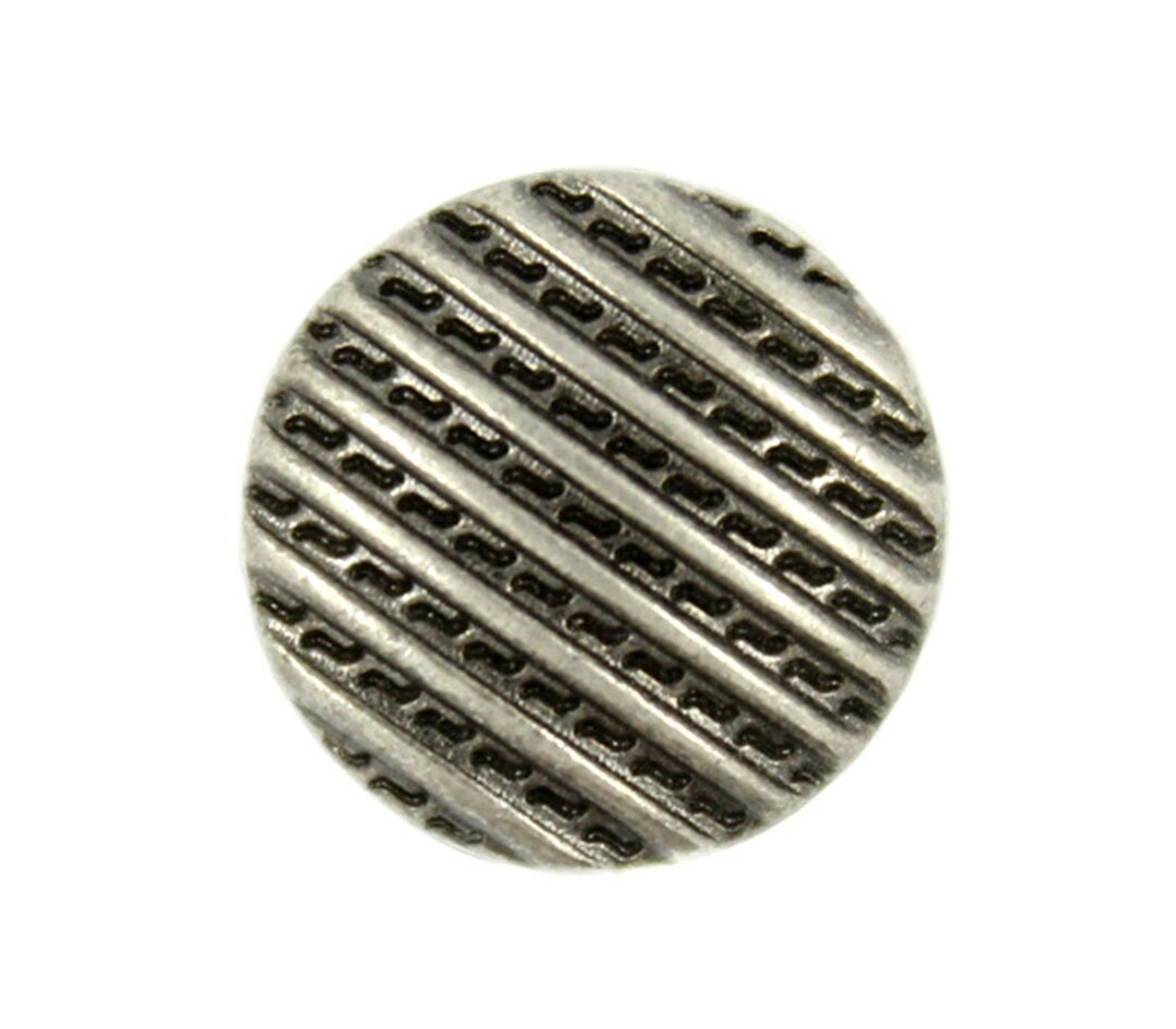 Metal Buttons - Beautiful Parallel Lines Gray Silver Metal Shank ...