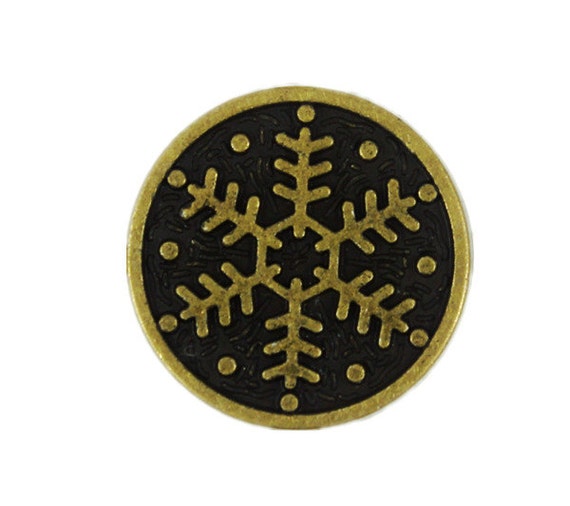 Snowflake Metal Buttons Snowflake Pattern Antique Brass - Etsy