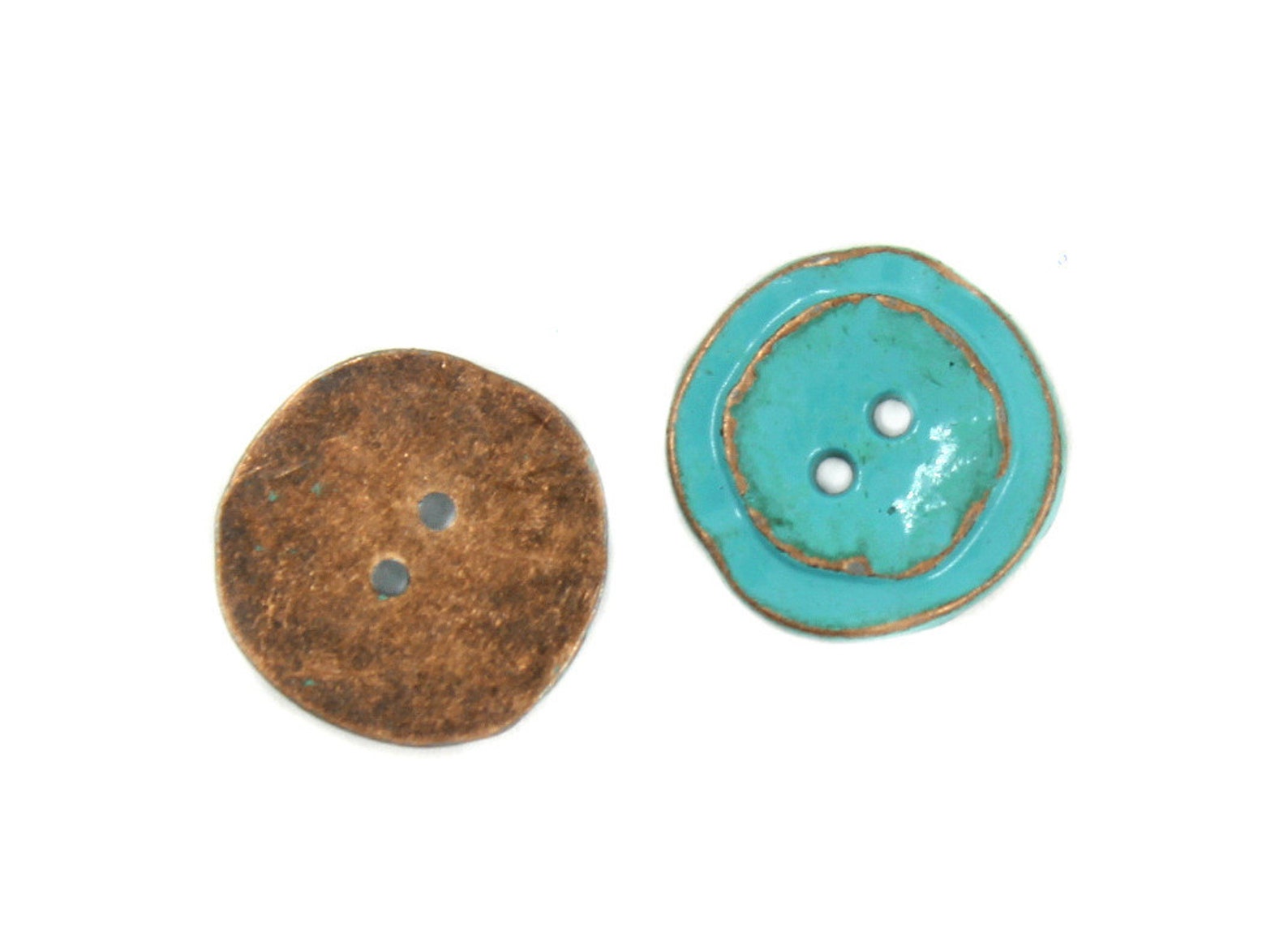 Metal Buttons Lovely Retro Greenish Blue Metal Hole Buttons | Etsy