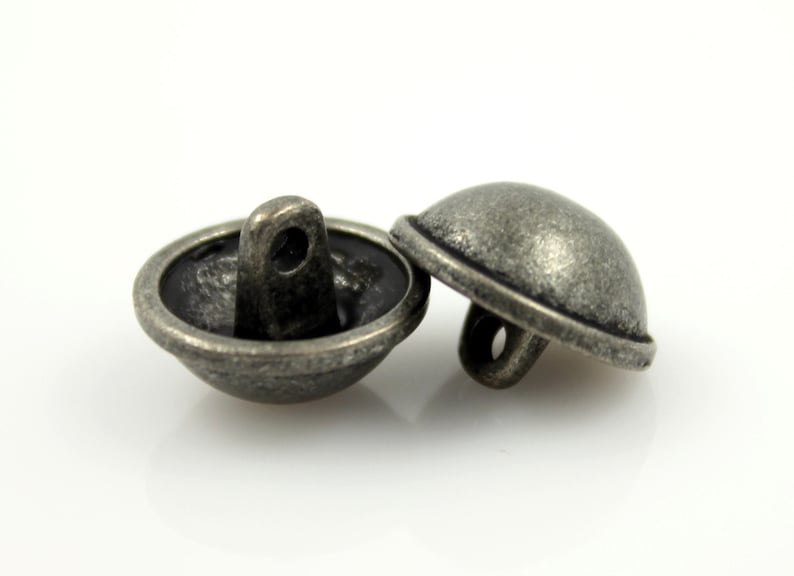Metal Buttons Antique Silver Domed Metal Shank Buttons | Etsy