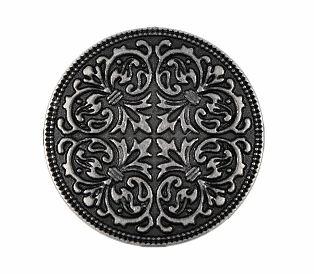 Metal Buttons - Mandala Gunmetal Metal Shank Buttons - 23mm - 7/8 Inch ...