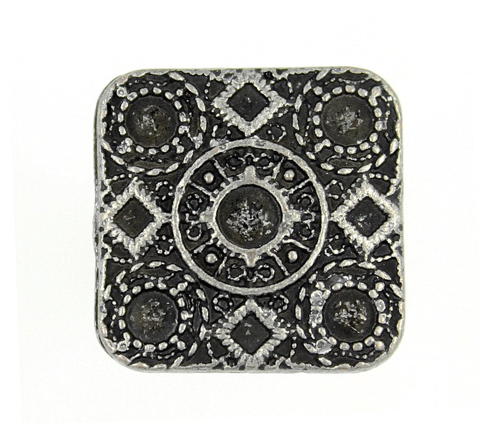 Square Metal Buttons Round and Square Matrix Antique Silver | Etsy