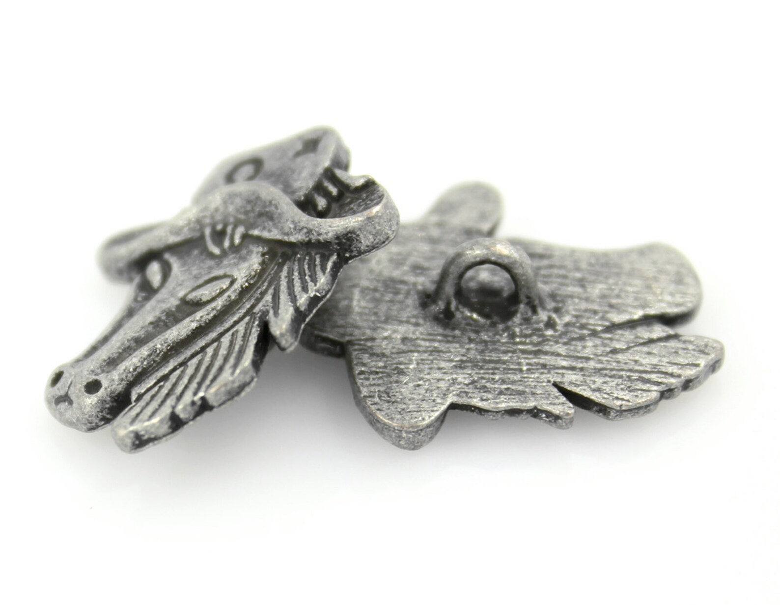 Horse Metal Buttons - Cowboy Horse Antique Silver Metal Shank Buttons ...