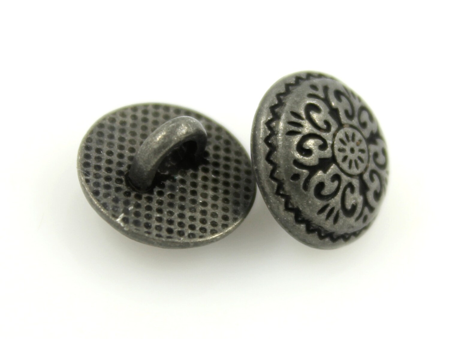 Metal Buttons Damascene Carvings Retro Silver Domed Metal | Etsy