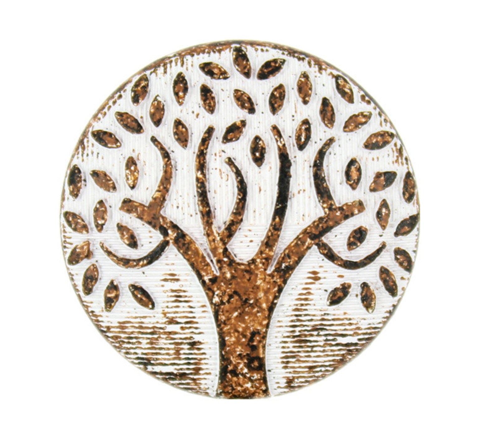 Metal Buttons - the Big Tree White Rust Metal Shank Buttons - 25mm - 1 ...