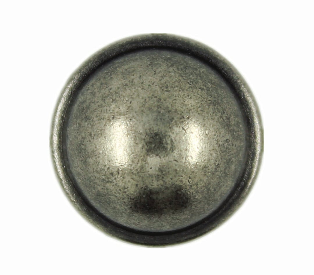 Metal Buttons - Gray Silver Domed Metal Shank Buttons - 17mm - 11/16 ...