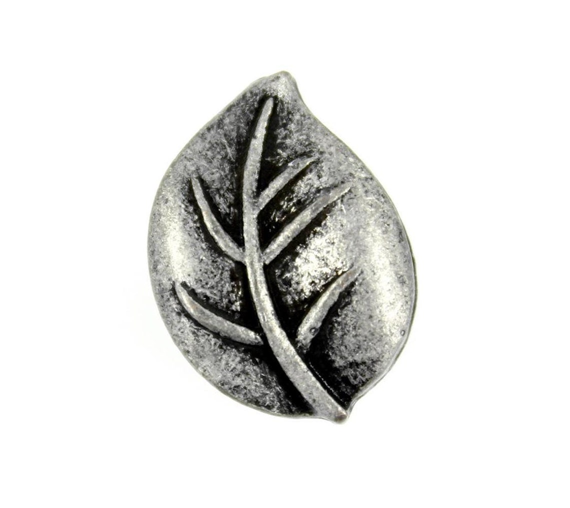 Leaf Metal Buttons - Antique Silver Leaf Metal Shank Buttons - 18mm ...