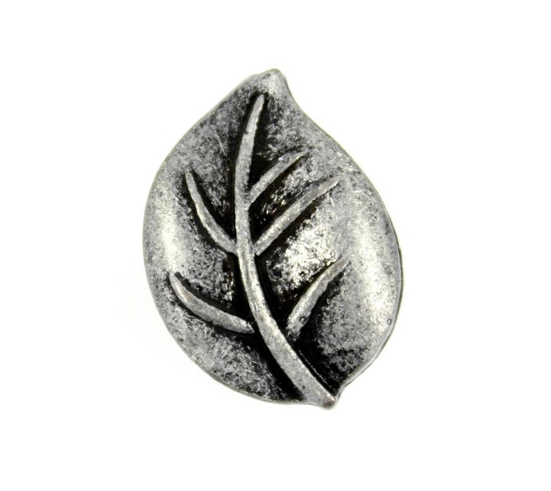 Leaf Metal Buttons - Antique Silver Leaf Metal Shank Buttons - 18mm ...