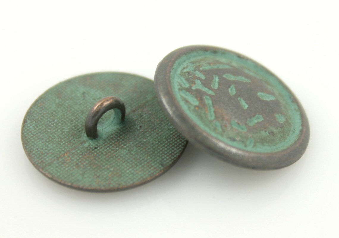 Metal Buttons - Gunmetal Shank Buttons in Deep Cyan Color - 20mm - 3/4 ...
