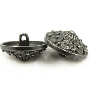 Metal Buttons - Fancy Openwork Conical Metal Shank Buttons in Gray ...