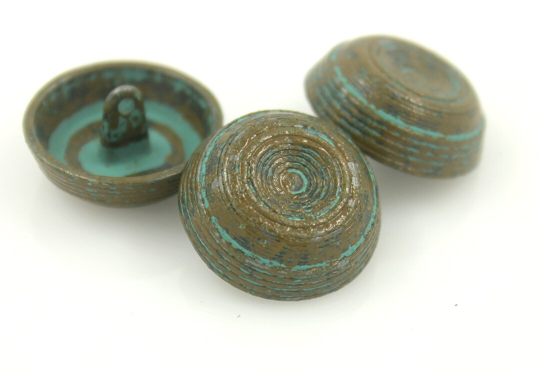 Metal Buttons - Rust Concentric Circles Metal Shank Buttons - 23mm - 7/ ...
