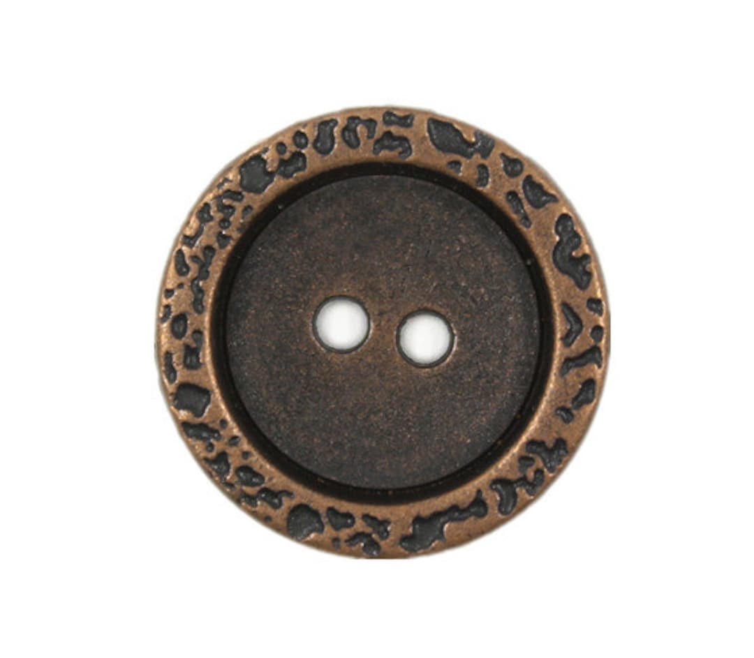 Metal Buttons - Stone Texture Thicken Border Copper Metal Hole Buttons ...