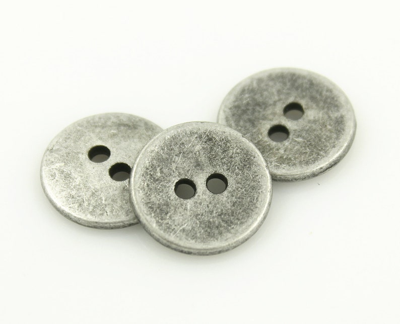 Metal Buttons Antique Silver Hole Buttons 15mm 5/8 Inch - Etsy