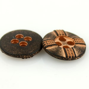 Metal Buttons - Cross Ribbon Pattern Metal Hole Buttons in Gunmetal ...