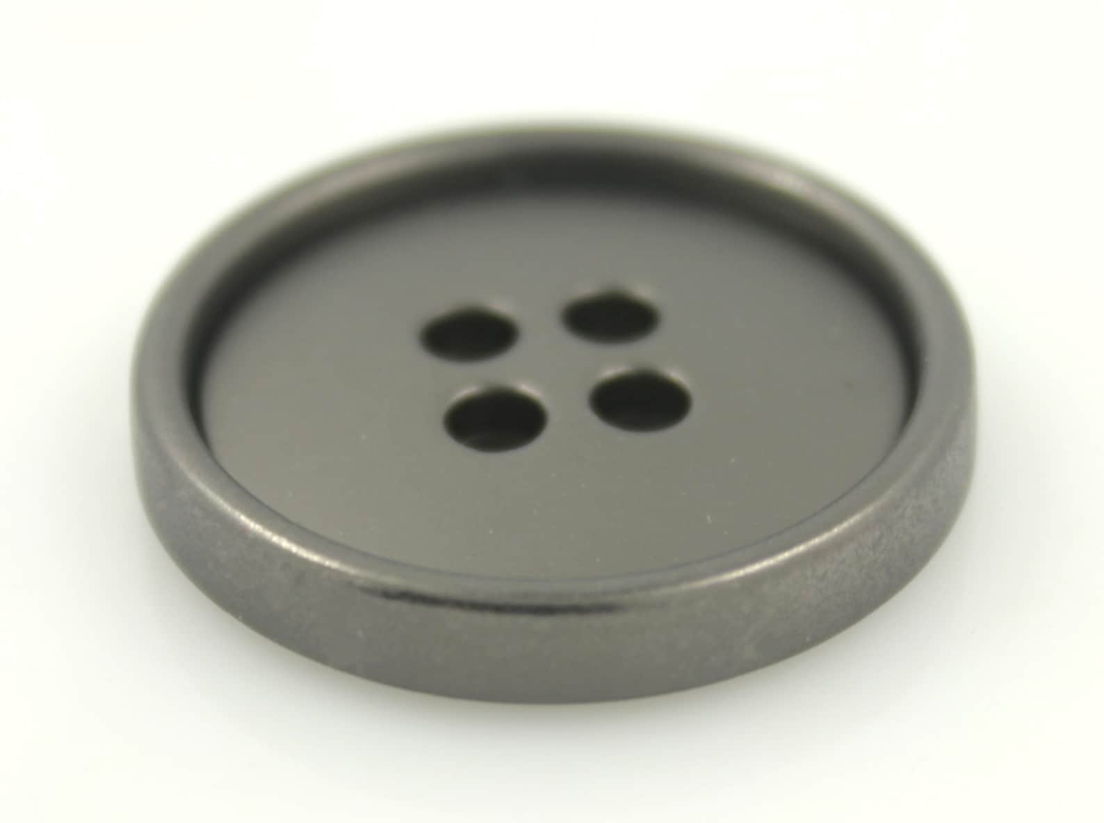 Metal Buttons - Thick Pearlized Gunmetal Metal Hole Buttons - 28mm - 1 ...