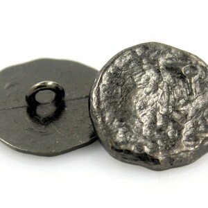 Metal Buttons - Hammered Surface Gunmetal Shank Buttons - 20mm - 3/4 ...