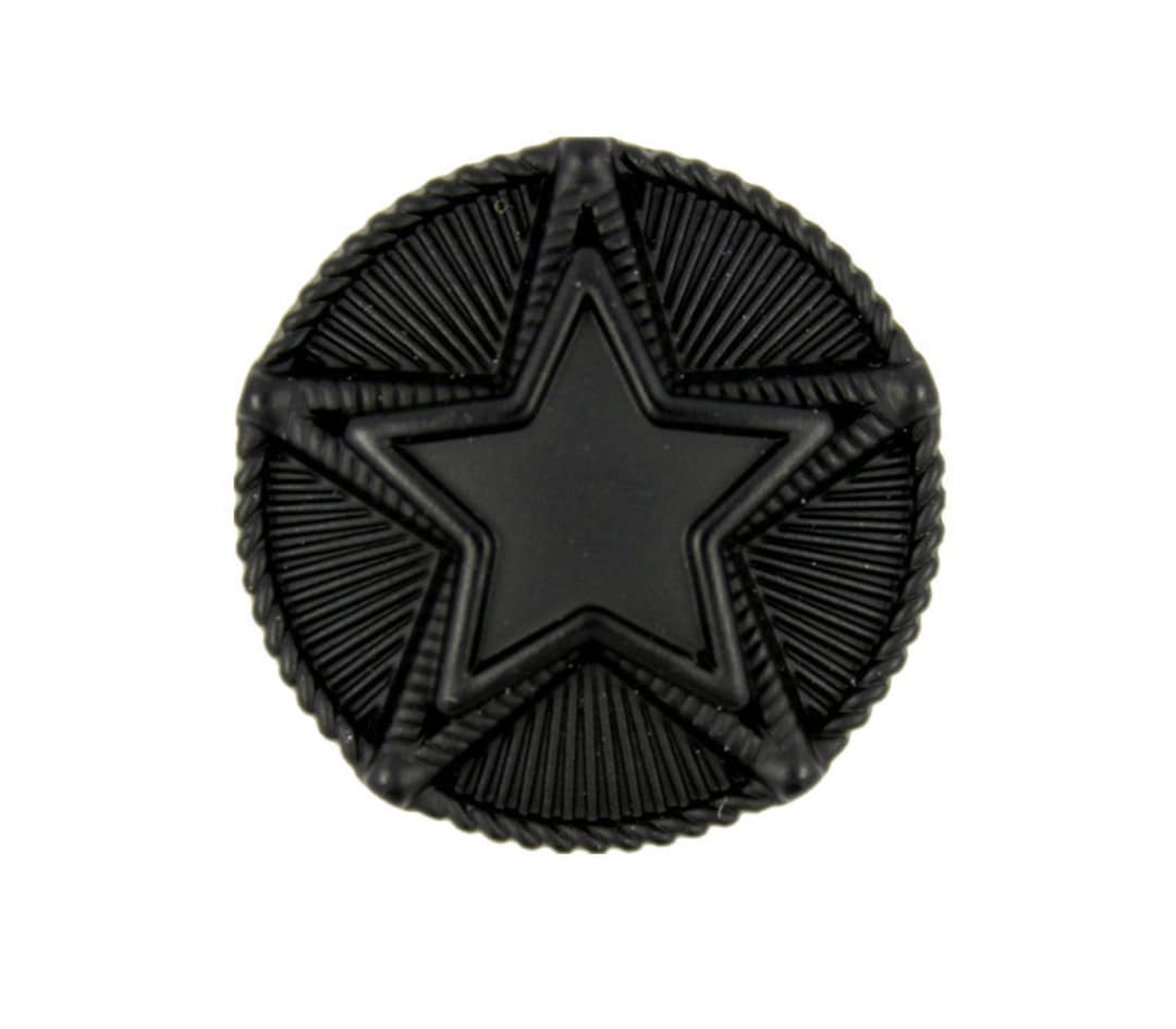 Star Metal Buttons - Stacked Star Metal Shank Buttons in Black Color ...
