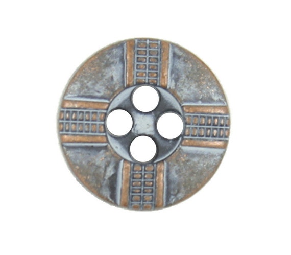 Metal Buttons Cross Ribbon Pattern Copper Metal Hole Buttons - Etsy