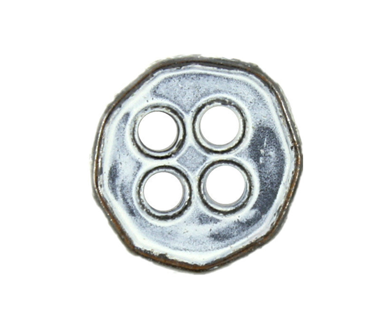 Metal Buttons - Heptagon Retro White 4 Holes Buttons - 11mm - 7/16 Inch ...