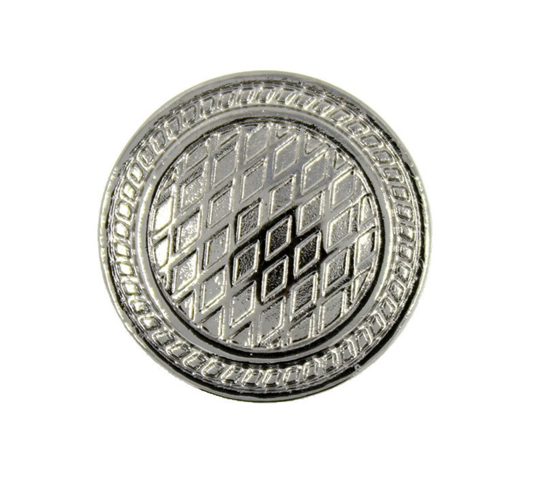 Metal Buttons - Interleaving Lines Design Shiny Gunmetal Metal Shank ...