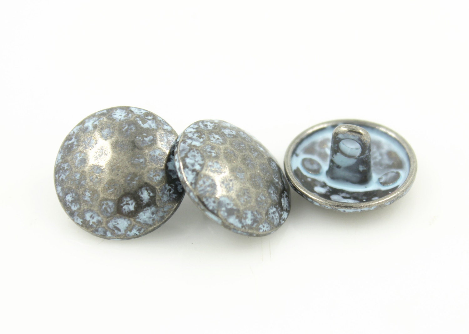 Metal Buttons Slightly Blue Painted Beautiful Honeycomb | Etsy