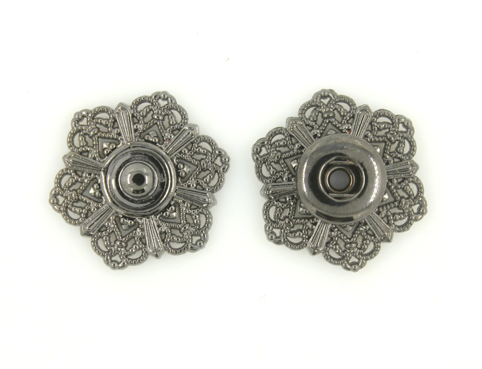 Hexagonal Filigree Metal Snap Buttons in Gunmetal Color 21mm | Etsy